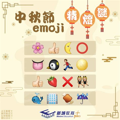 猜燈謎係中秋節必備環節，圖中嘅emoji燈謎你估啱幾多個？叫埋家 Metro Broadcast 新城廣播有限公司