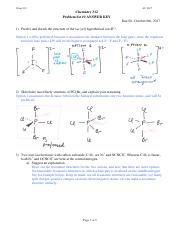 Problem Set KEY Corrected Pdf Chem AU Chemistry Problem Set ANSWER KEY Due