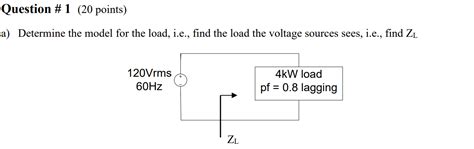 Solved Determine The Model For The Load I E Find The Load Chegg Com