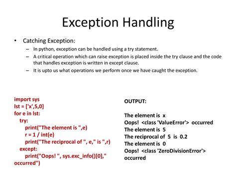 Exception Handling In Python Programming Pptx