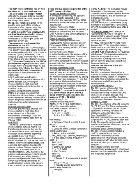 The 8051 Microcontroller 222 Pdf Computer Engineering Computer