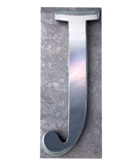 premium photo 3d rendering an upper case j letter in metallic