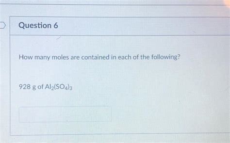 Solved How Many Moles Are Contained In Each Of The Chegg Com