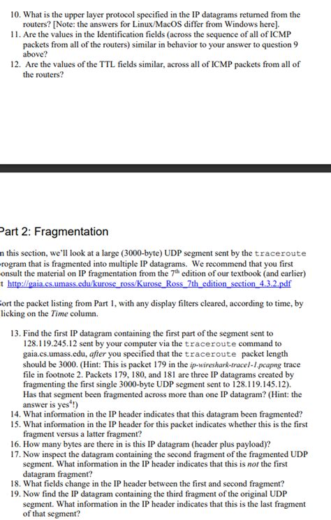 Solved 10 What Is The Upper Layer Protocol Specified In The