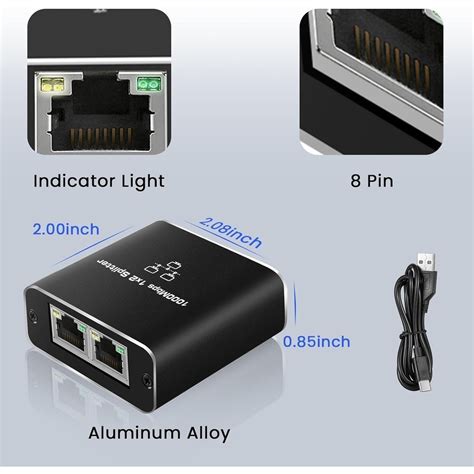 Gigabit Ethernet Splitter 1 To 2 Way Ethernet Splitter 1x2 1000mbps Gigabit Ethernet Splitter 1 To 2 Way Ethernet Splitter 1x2 1000mbps