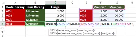 Penggunaan Rumus Index Dan Match Pada Aplikasi Excel