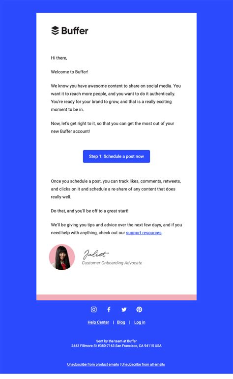 SaaS Email Templates Welcome To Buffer Lets Get You Started