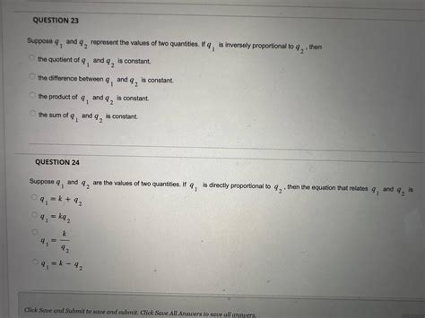 solved suppose q1 and q2 represent the values of two