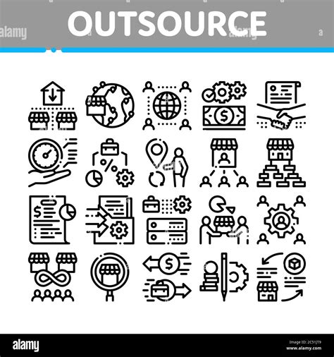 Outsource Management Collection Icons Set Vector Stock Vector Image And Art Alamy