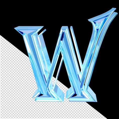 Premium Psd Blue Ice Symbol Letter W