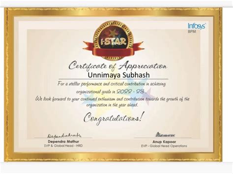 Unnimaya Subhash On Linkedin Proud To Be Named Employee Of The Year This Achievement Reflects