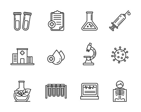 Set Of Medical Lab Icons In Linear Style 21498108 Vector Art At Vecteezy