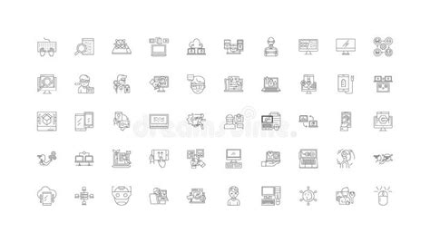 Geek Nerds Ideas Linear Icons Line Signs Set Vector Collection Stock Illustration