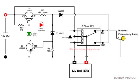 Skema Rangkaian Lampu Emergency Standby Atau Selalu Terhubung Dengan Listrik Skema Rangkaian