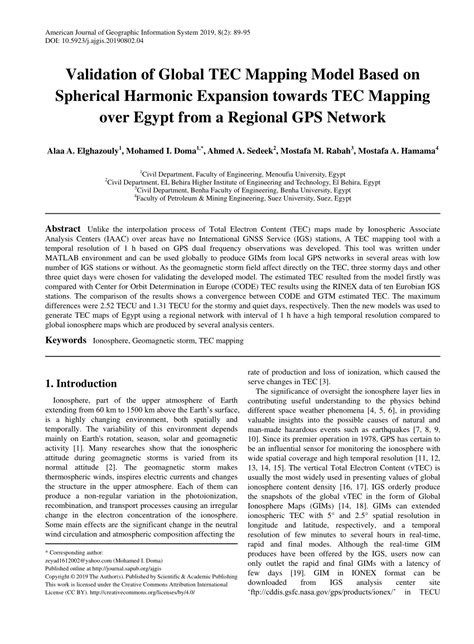 Pdf Validation Of Global Tec Mapping Model Based On Spherical