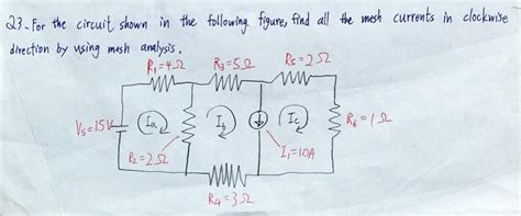 Solved For The Circuit Shown In The Following Figure Chegg
