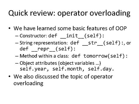 Introduction To Objectoriented Programming Oop Ii Quick Review