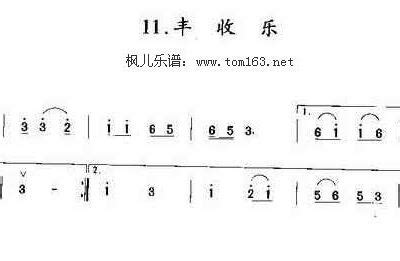 丰收乐 江苏民歌 二胡谱 简谱