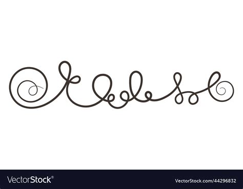 Calligraphic Decorative Element Thin Line Swirl Vector Image