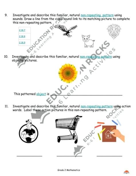 Grade 2 Math Non Repeating Patterns Unit Plan Alberta By Education