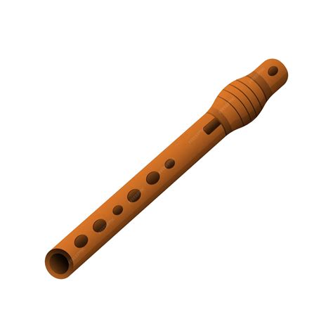 Instrumento De Melodía De Viento De Madera De Flauta Marrón Con
