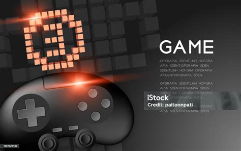 게임 패드 또는 조이 패드 블랙 색상 구리 메달 번호 3 픽셀 아이콘 블랙 그라데이션 배경에 고립 된 경기 우승자 개념 디자인 일러스트 복사 공간 Brand Name