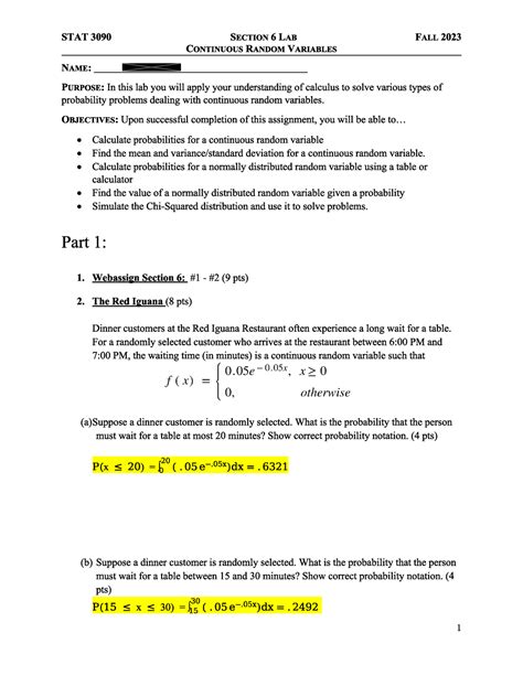 Section 6 Lab Stat 3090 STAT3090 Studocu