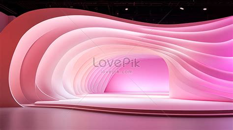 핑크 웨이브 디스플레이 스탠드 배경 사진 및 창의적인 일러스트 무료 다운로드 Lovepik