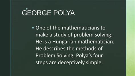 Polyas 4 Steps In Problem Solving Pptx