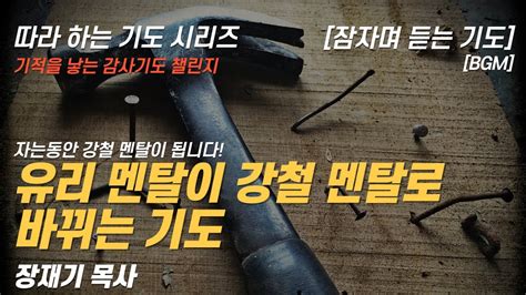 따라하는 기도시리즈 감사5 유리 멘탈이 강철멘탈로 바뀌는 기도 강한 정신력을주셔서 감사합니다 잠자며 듣는 기도 Bgm 장재기 목사 감사기도를 댓글란에 남겨