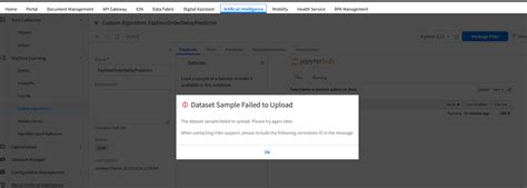 ai dataset failed to upload infor global community