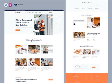 Architek Construction And Building Company Elementor Template Wprise