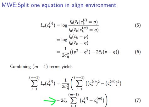 Horizontal Alignment How To Split Equation In Aligned Environment