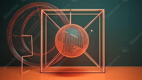 Vintage Inspired Wireframe Poster Featuring 3d Geometric Shapes Powerpoint Background For Free