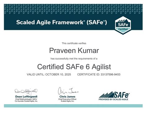 Praveen Kumar On Linkedin Safe Agile Tcs Continuouslearning