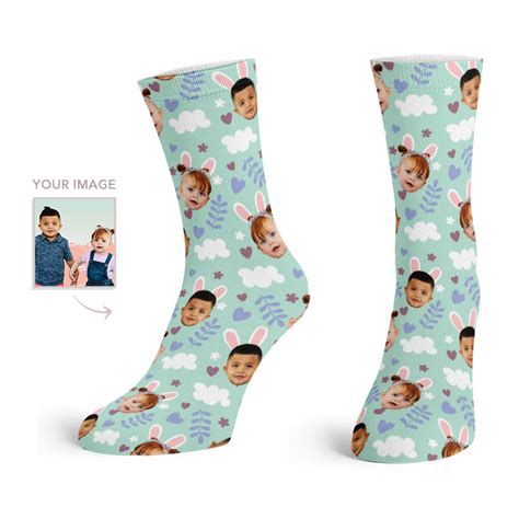 Happy Faces Easter Socks Fun Yellow Custom Socks For Easter