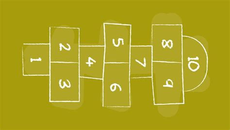 어린이 거리 게임 및 놀이터 Hopscotch 게임 평면 벡터 일러스트 레이 션 프리미엄 벡터