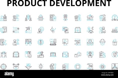 Product Development Linear Icons Set Innovation Prototyping Testing