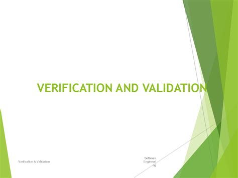 Solution Software Engineering Verification And Validation Notes