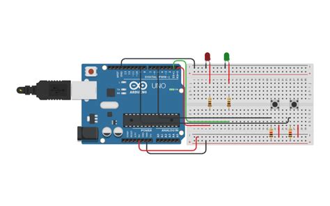 Circuit Design Buton İle Led Yakma Tinkercad