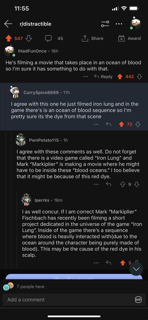 On A Post About Markipliers Scalp Appearing Red In A Recent Video R