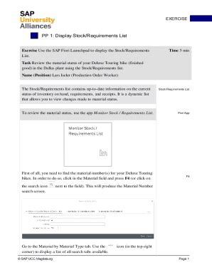 Fillable Online SAP Fiori Display Stock Requirements List Fax Email Print PdfFiller