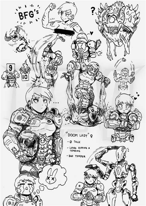 Doom Lady Rule 63 Doom Guy Doom Demons Doom Videogame Doom Game