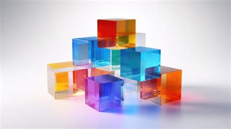 Premium Ai Image Multicolored Glass Cubes On A Light Background