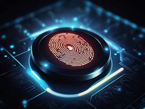 Fingerprint Biometric Authentication Button Premium Ai Generated Image