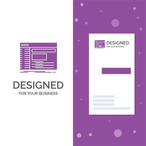 Business Logo For Admin Console Panel Root Software Vertical Purple Business Visiting Card