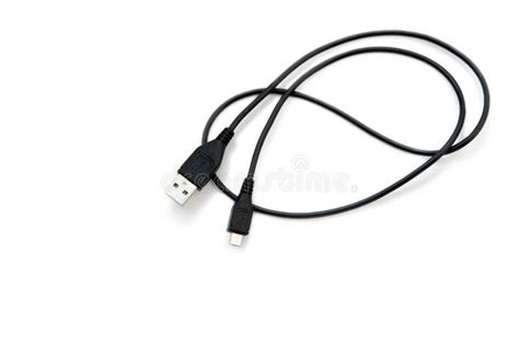 Black Usb Cable Stock Image Image Of Closeup Technical 115673569