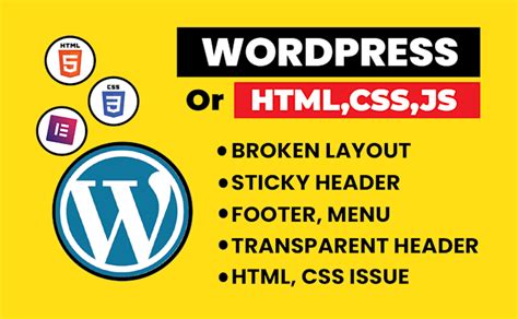 Fix Wordpress Broken Layout Sticky Header Footer Menu Html Css