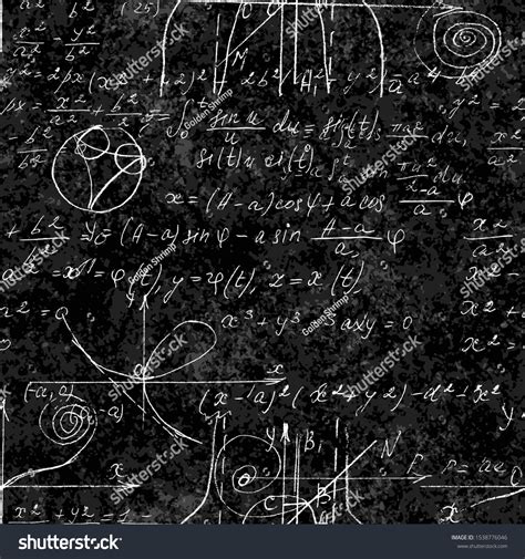 Seamless Endless Pattern Background Handwritten Mathematical Stock