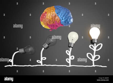 Creativity Concept With Growing Light Bulb Stock Photo Alamy